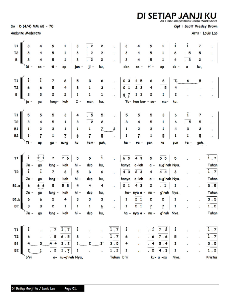 Di Setiap Janjiku.1 - TTBB - Louis Lao | PDF