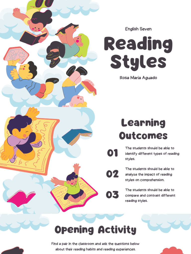 White and Blue Fun English Reading Styles Educational Presentation ...