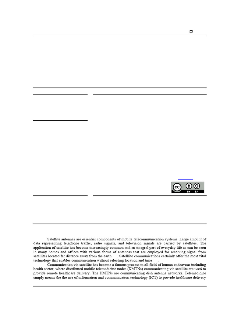Satellite Dish Antenna Control For Distributed Mobile Telemedicine ...