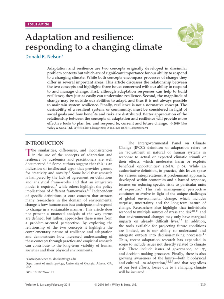 Understanding Climate Adaptation & Resilience | PDF | Ecological ...
