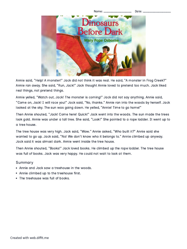 Dinosaurs Before Dark by Mary Pope Osborne - 1 Into The Woods 2 The ...