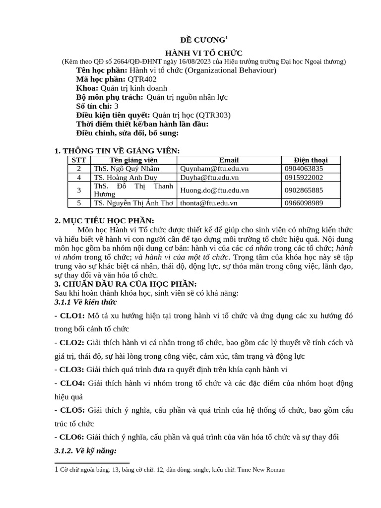 QTR 402 - Hành Vi T CH C | PDF