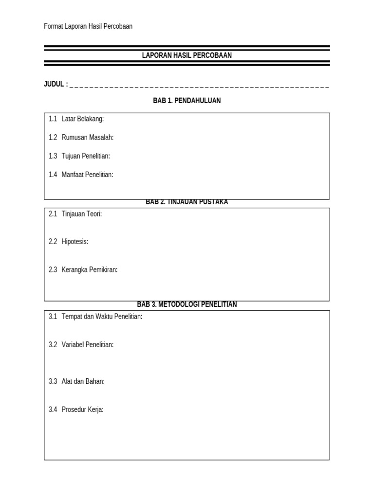Format Laporan Percobaan Ilmiah | PDF