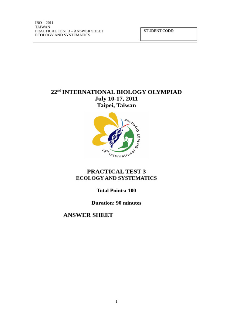 Ecology and Systematics-EnG-Answer Sheet | PDF | Spider