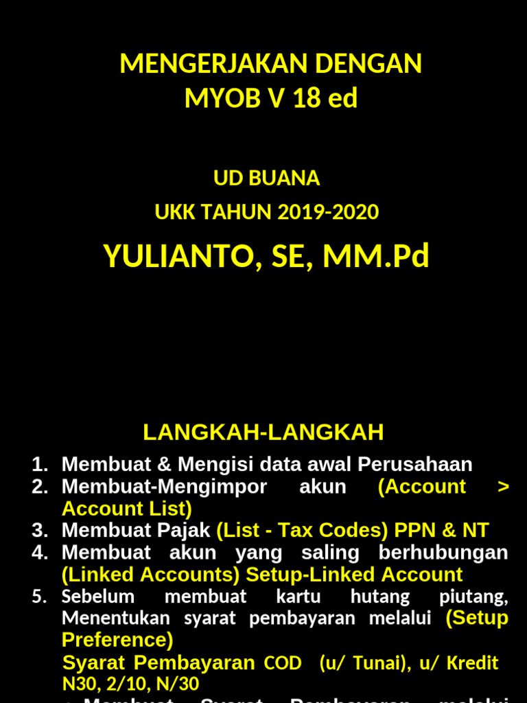 Panduan MYOB 18 Ed untuk Perusahaan | PDF
