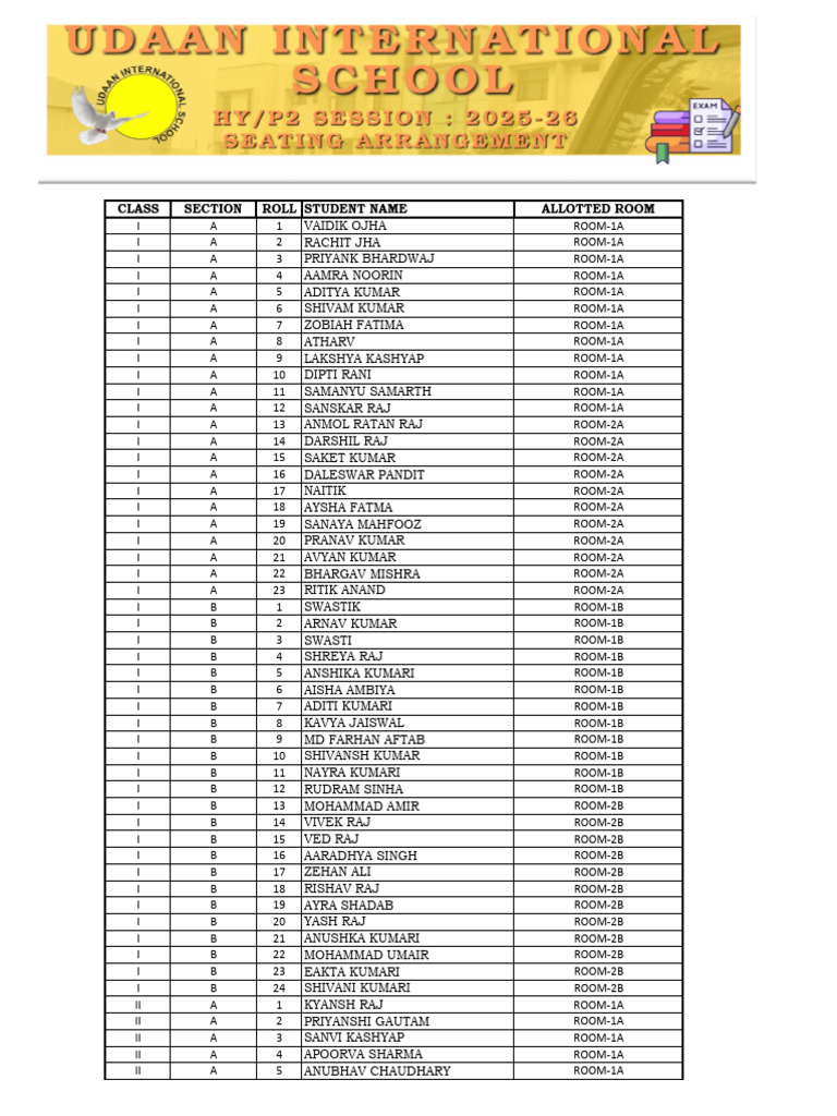 Exam Seating Arrangement | PDF