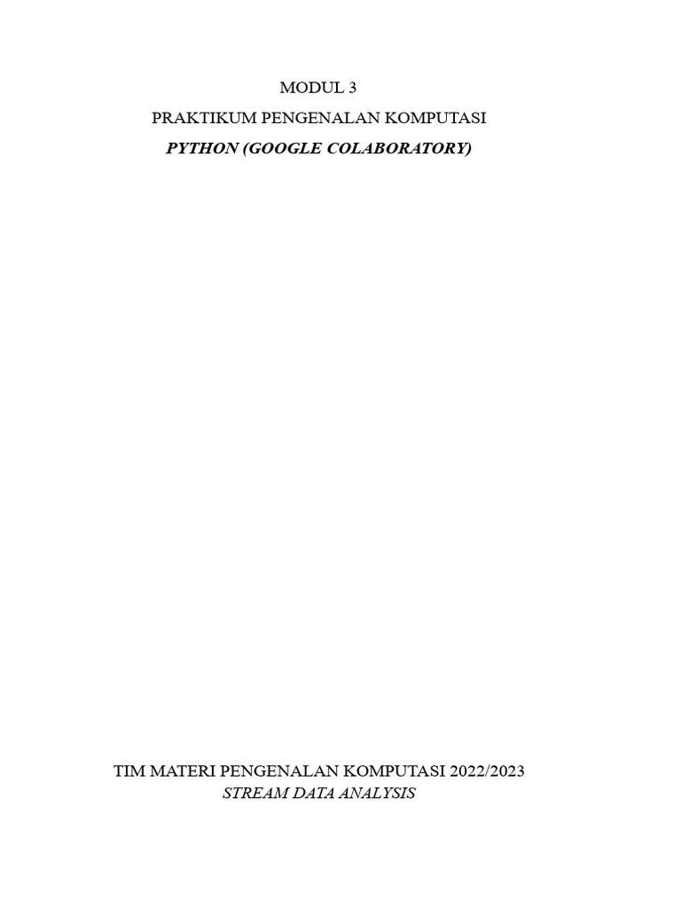 Modul 3 Python (Google Colaboratory) | PDF