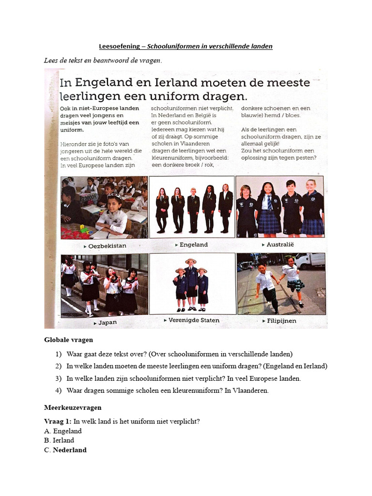 Docent Leesoefening Uniform | PDF