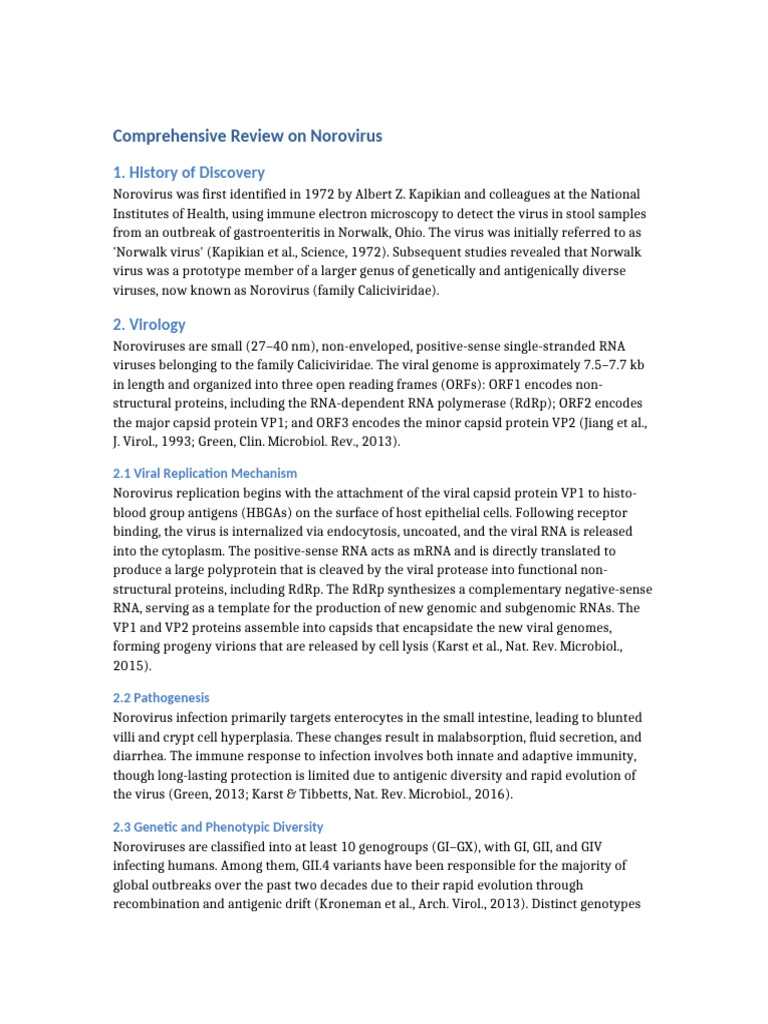 Norovirus Comprehensive Review | PDF | Virus | Sense (Molecular Biology)