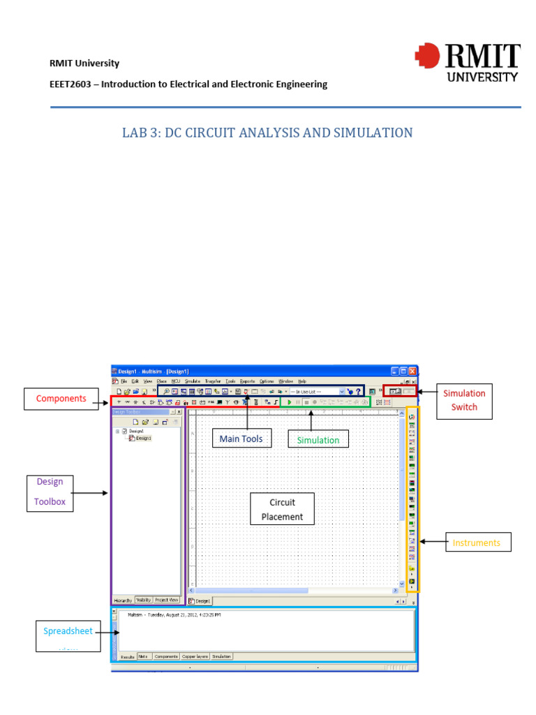 Multisim DC Circuit Analysis Guide | PDF | Electrical Network | Direct ...