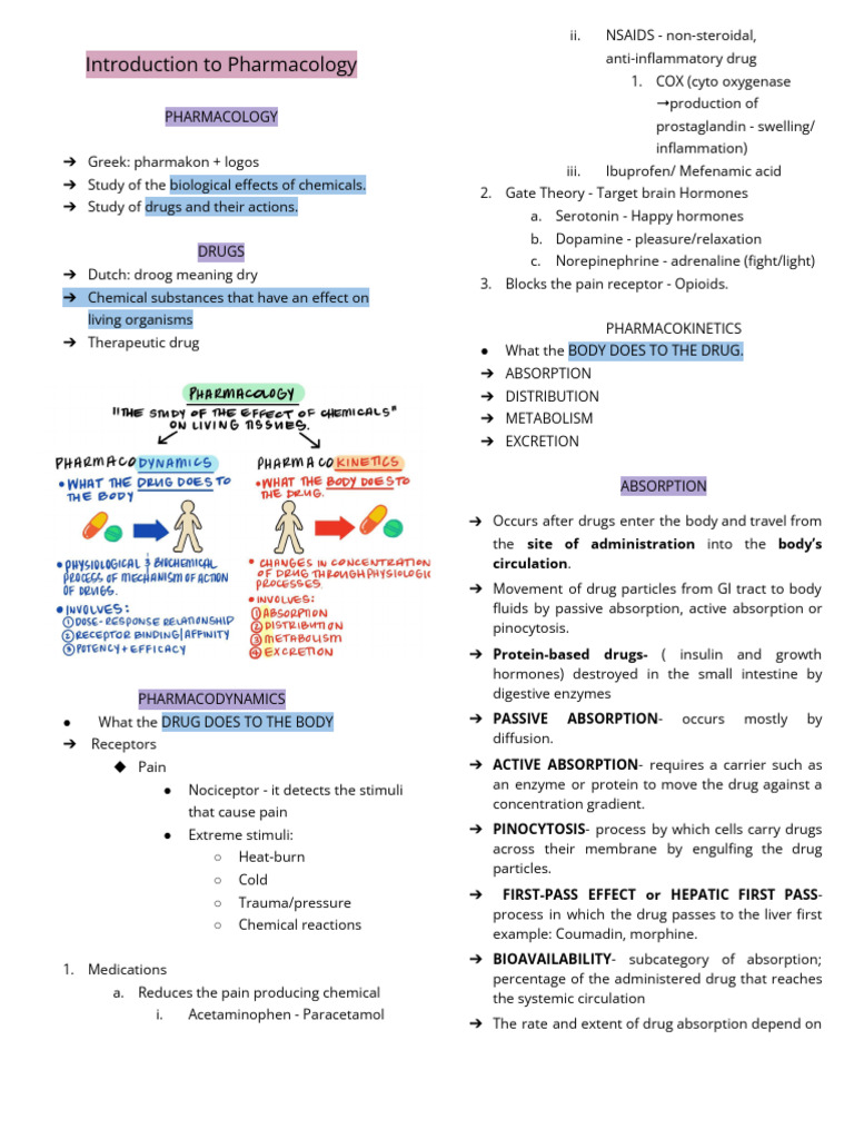 Overview of Pharmacology Basics | PDF | Pharmacology | Bioavailability