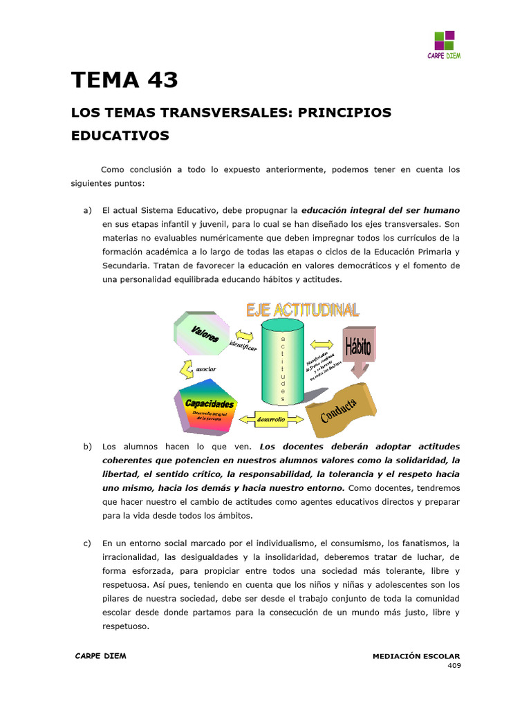 Educación Integral y Temas Transversales | PDF | Plan de estudios ...