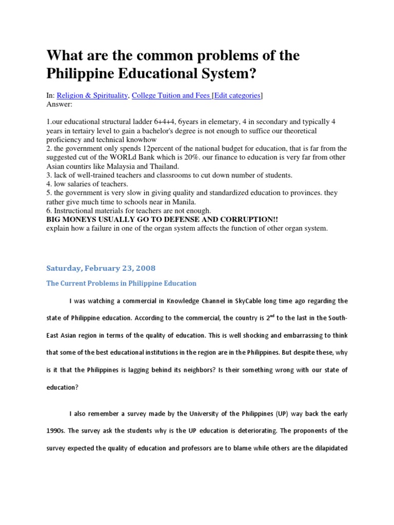 Challenges in Philippine Education System | PDF | Human Capital Flight ...