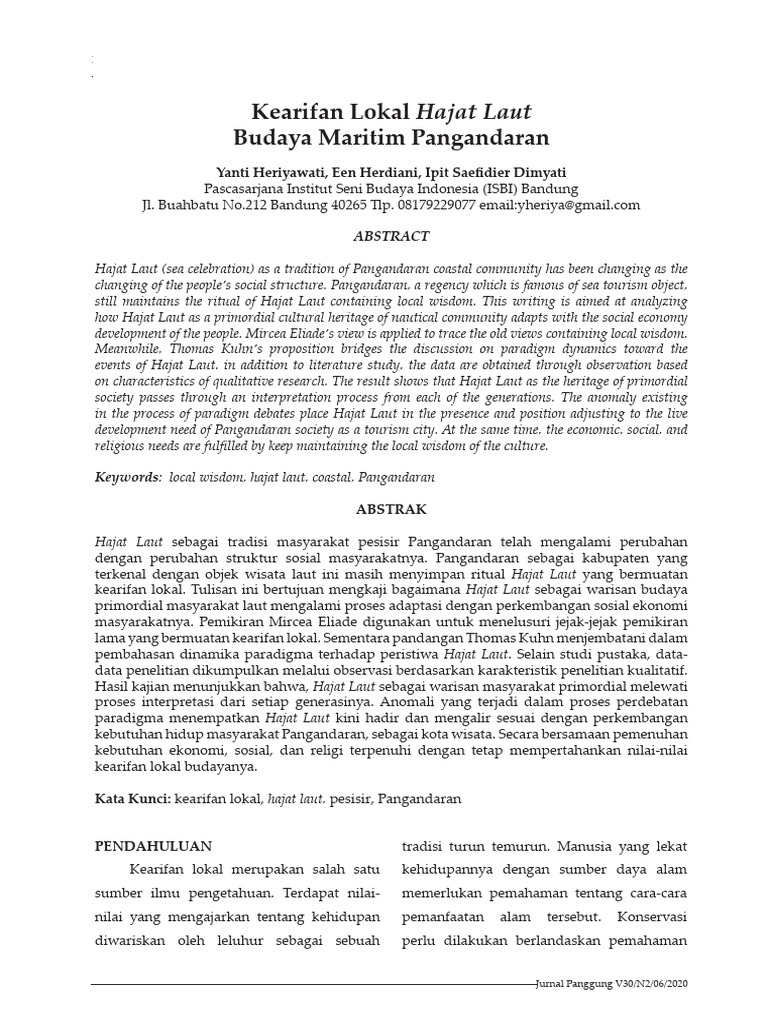 Kearifan Lokal Hajat Laut Budaya Maritim | PDF