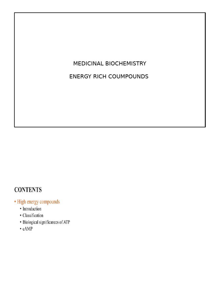 Energy Rich Compounds | PDF