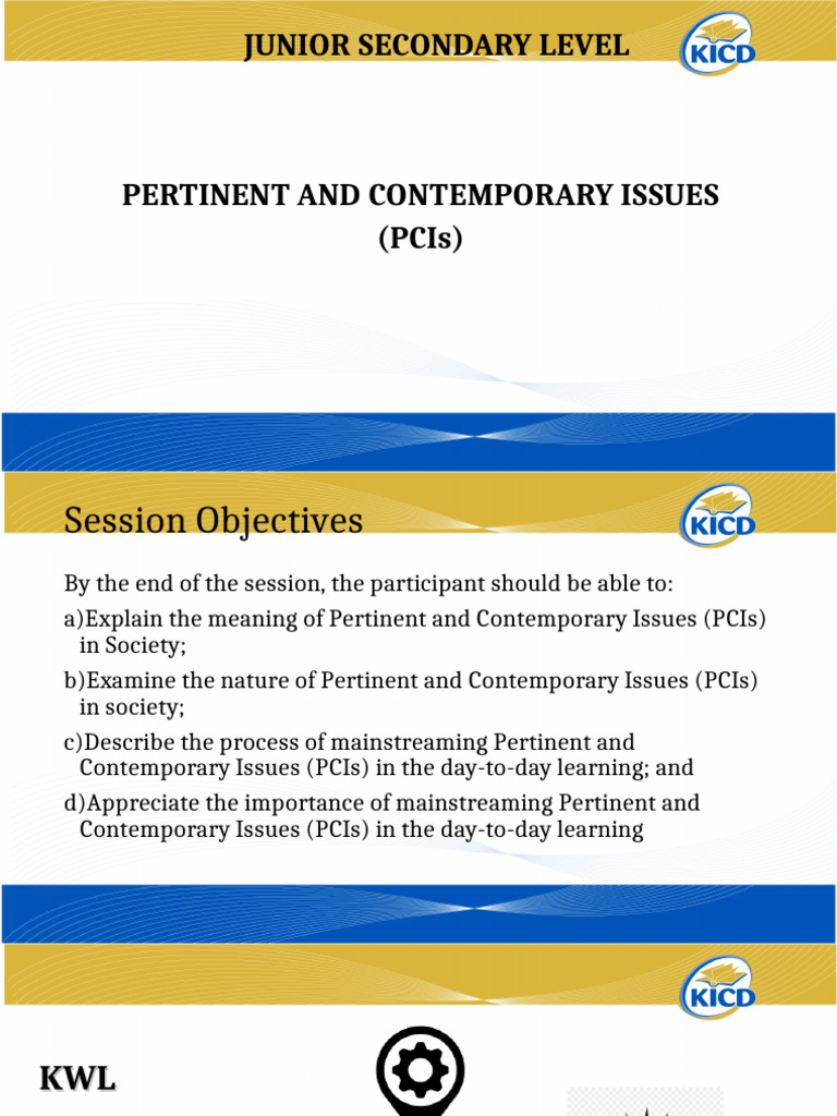 Pertinent & Contemporary Issues (PCIs) Tot | PDF | Learning | Curriculum