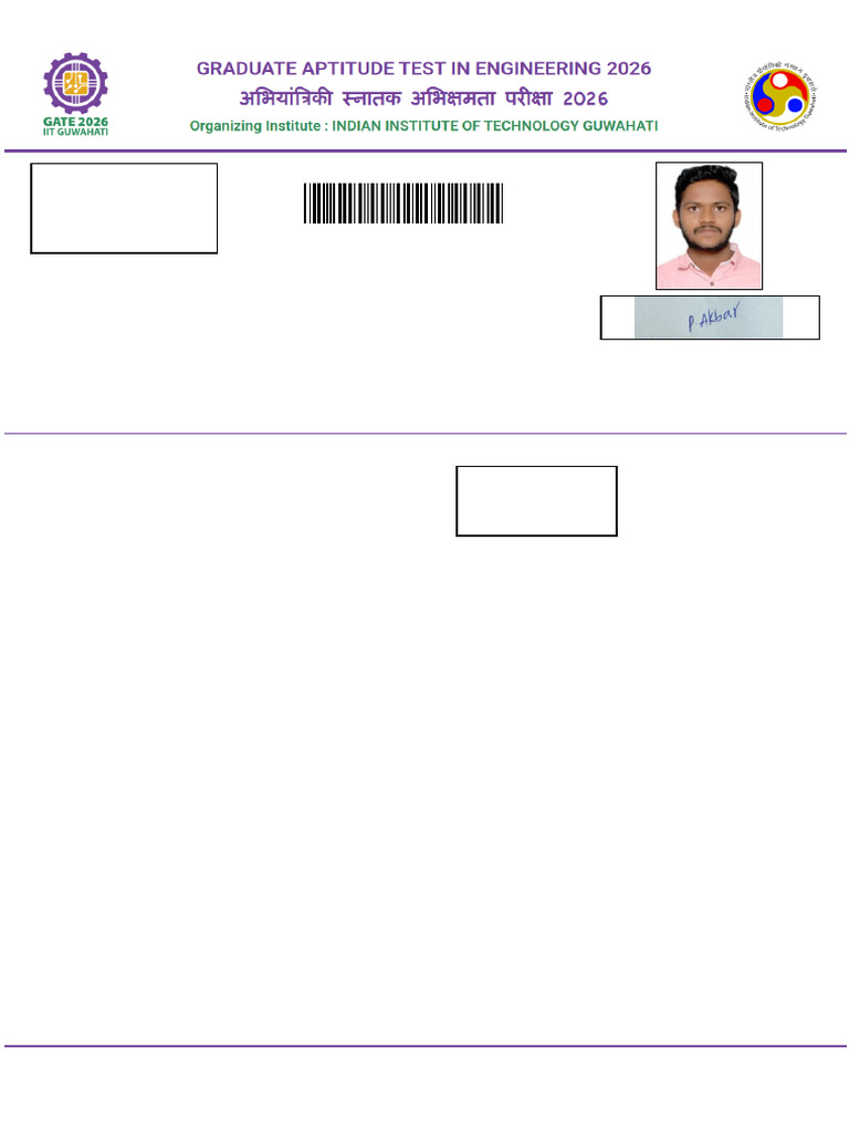 GATE 2026 Application Form Details | PDF