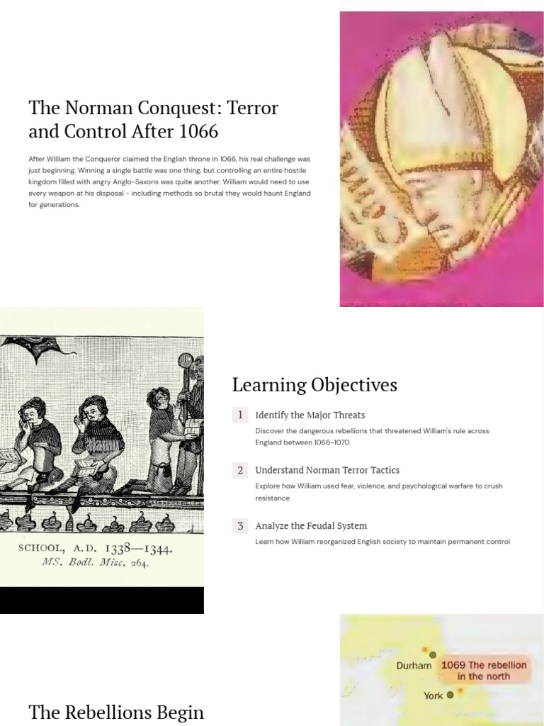 The Norman Conquest Terror and Control After 1066 | PDF | Normans