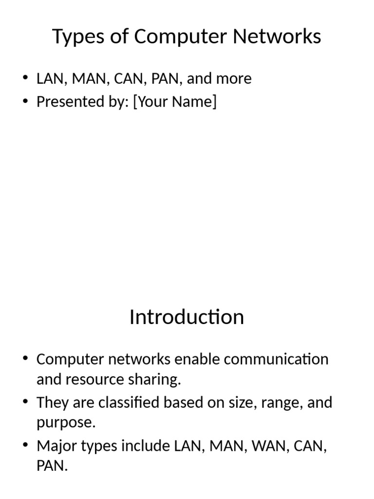 Types of Computer Networks Explained | PDF