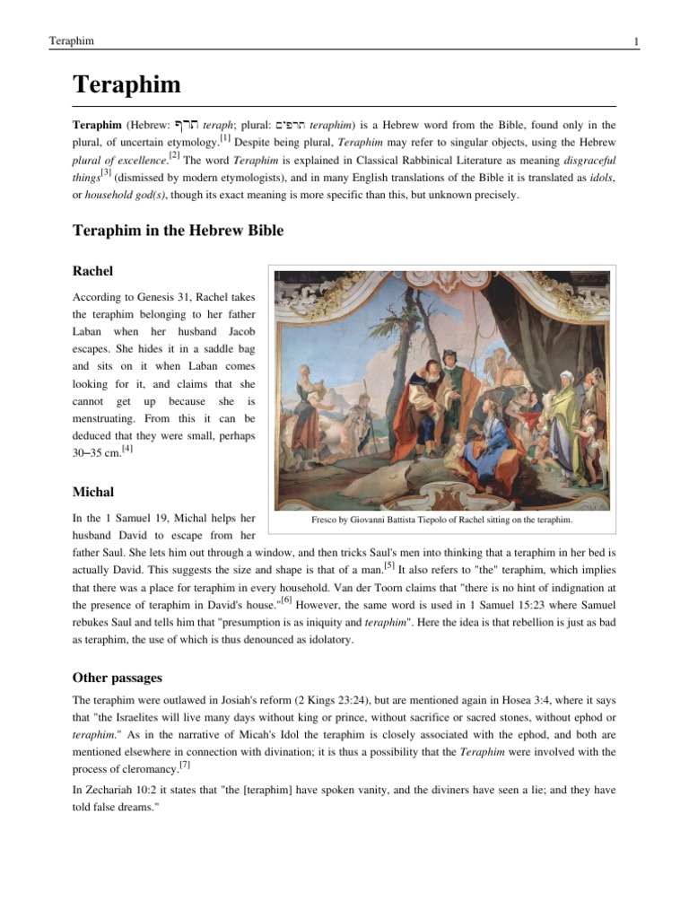 Teraphim | PDF | Hebrew Bible | Hebrew Language Names
