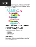 Catalogue of Garment Defects with Images | PDF | Textiles | Seam (Sewing)