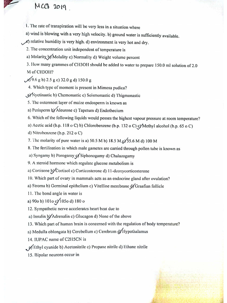 MCQ 2019 | PDF