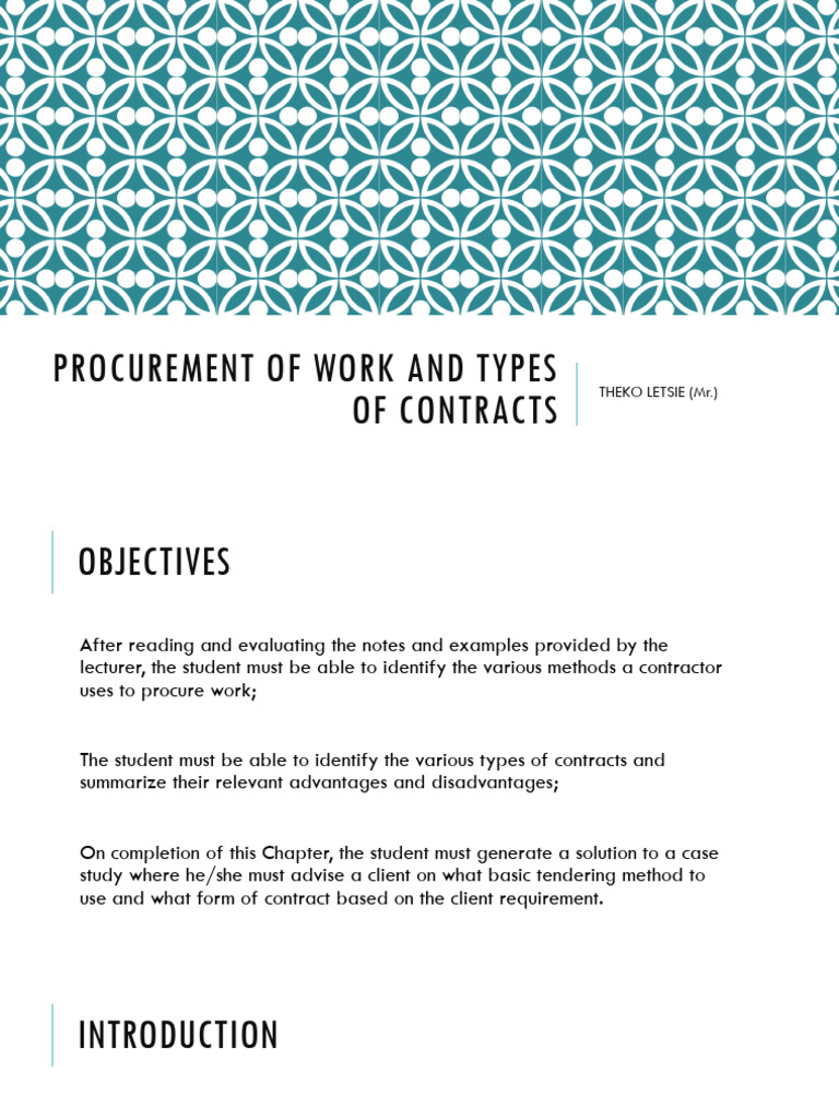 Types of Contracts in Procurement | PDF | Project Management | Business
