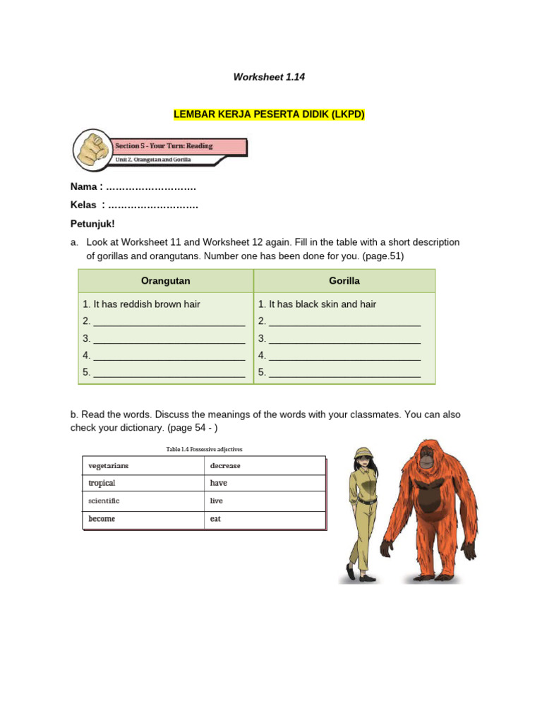 Worksheet English IX Daring 1 | PDF