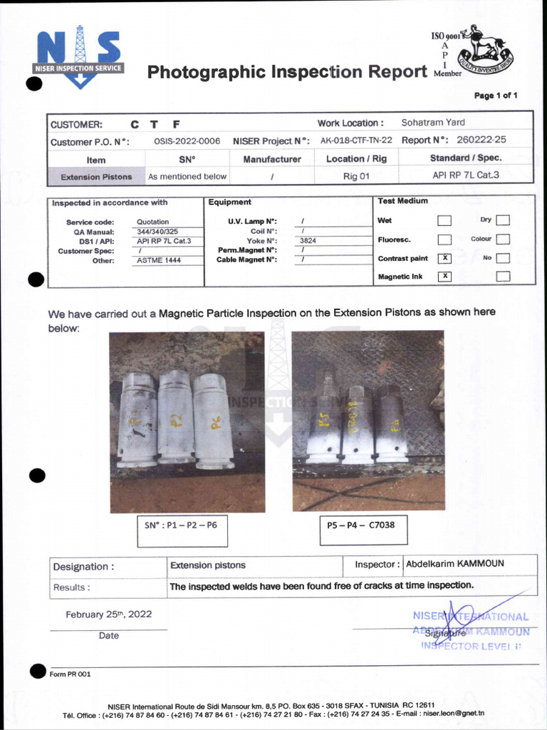 Mud Pumps Cat III Inspection Report Février 2022 | PDF