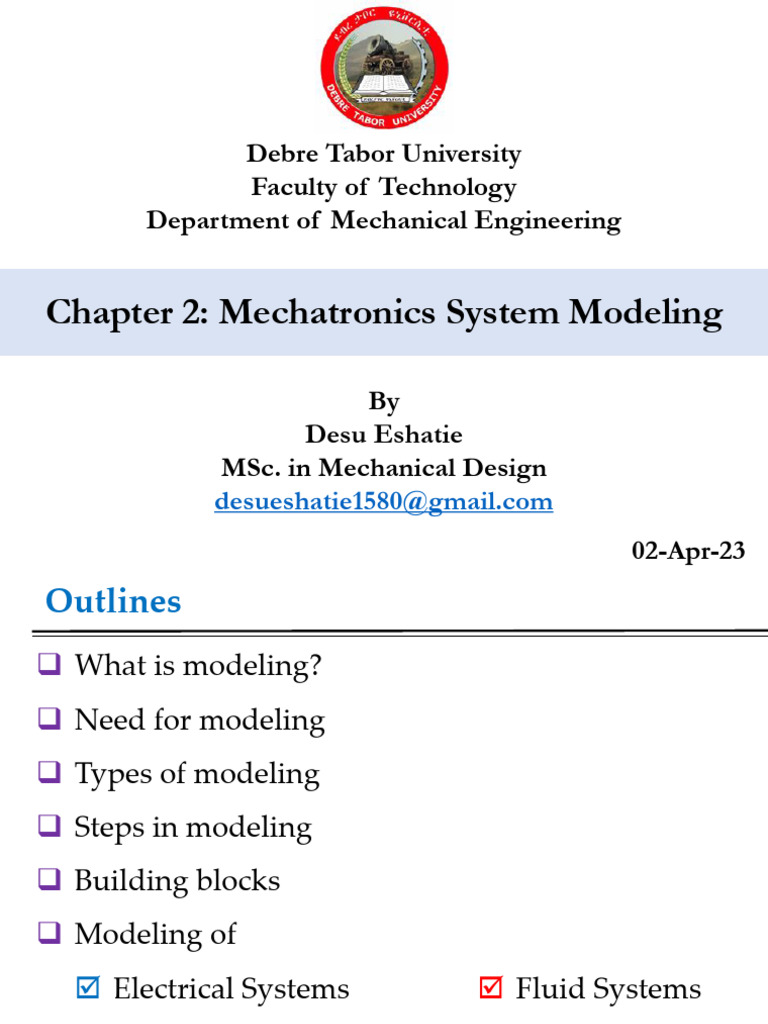 Mechatronics System Modeling | PDF | Heat Transfer | Mathematical Model