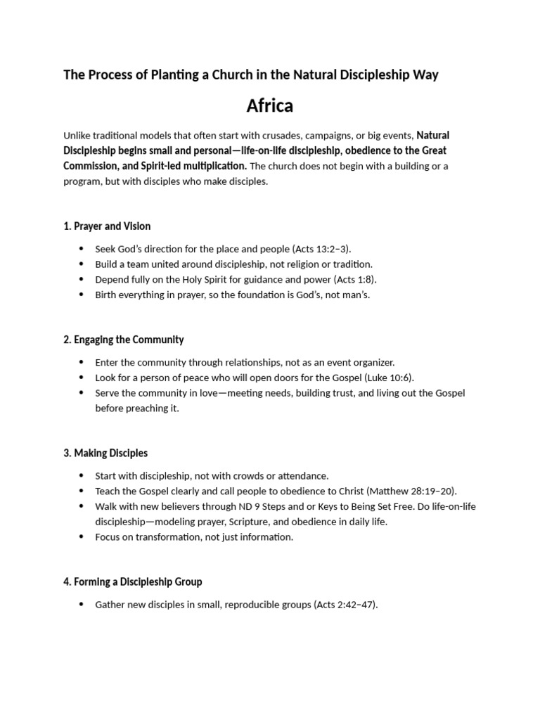 The Process of Planting A Church in The Natural Discipleship Way | PDF ...