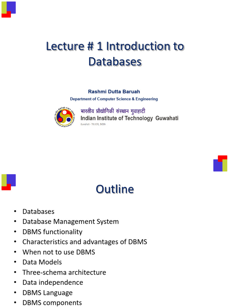 Lecture 1-2 Introduction DBMS | PDF | Databases | Conceptual Model