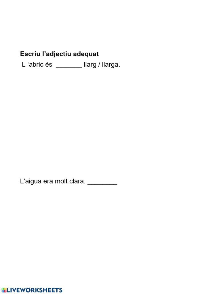 FITXA ADJECTIUS Perfeccionament | PDF