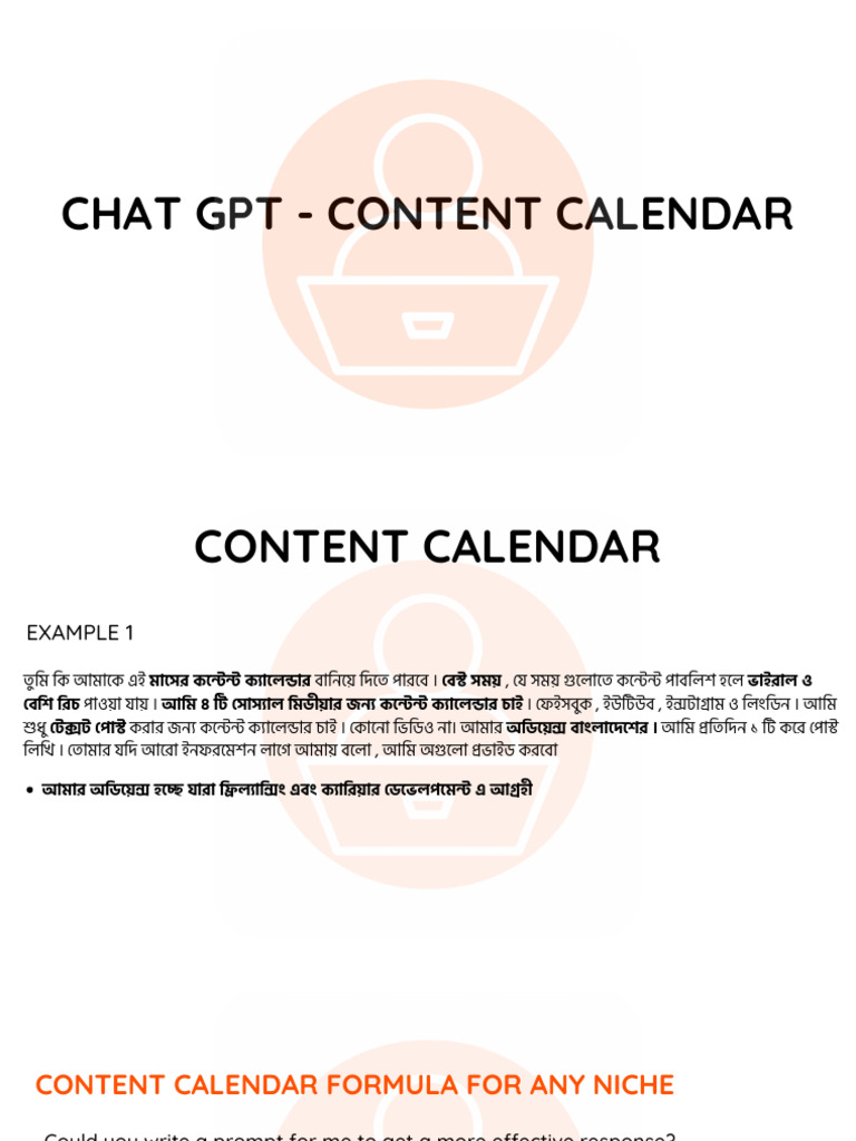 Chat GPT Content Calendar | PDF