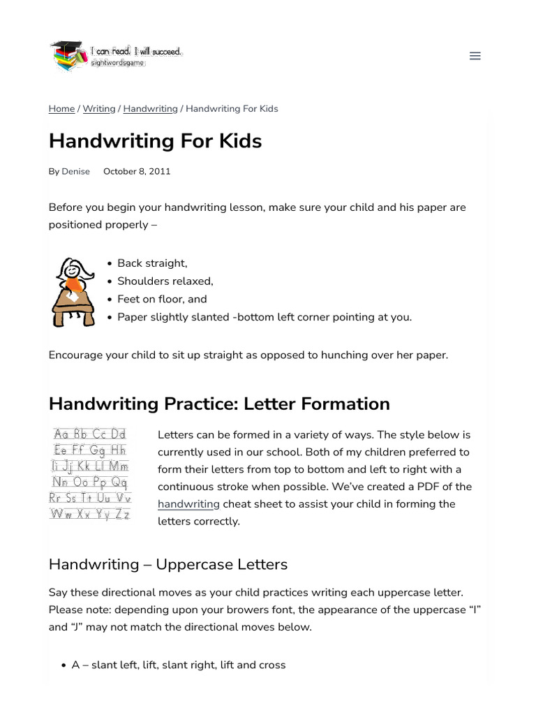 Handwriting Tips for Kids | PDF | Human Communication | Linguistics
