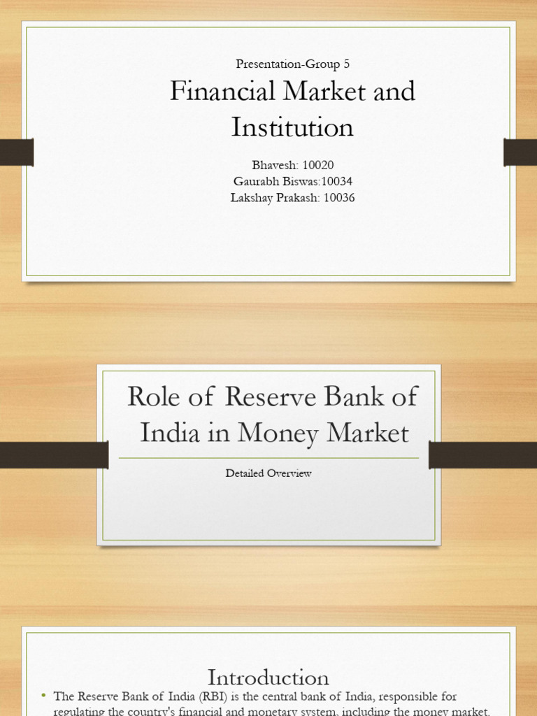 FMI Group-5 Presentation | PDF | Reserve Bank Of India | Open Market ...
