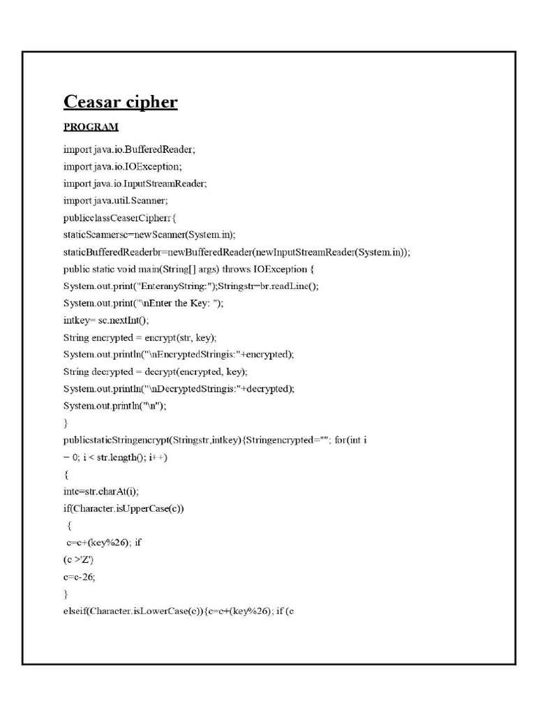 Ceasar Cipher | PDF