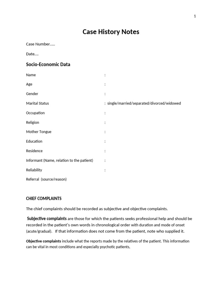 CASE HISTORY TAKING Notes-1 | PDF | Delusion | Hallucination
