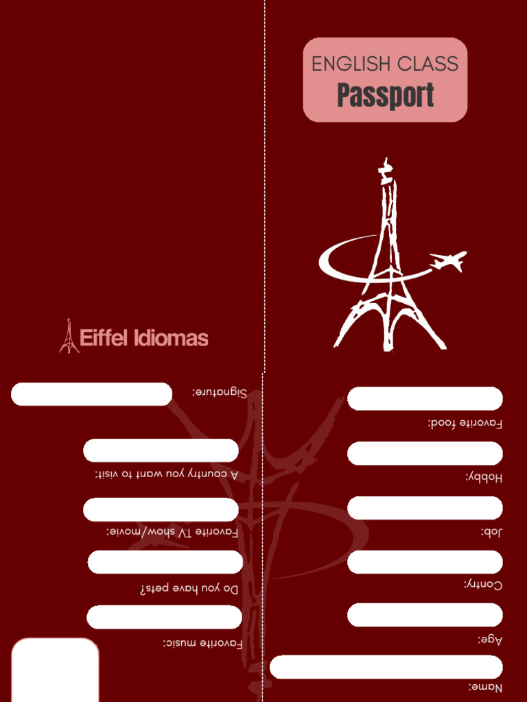 World Traveler Passport Worksheet in Green Illustrated Style | PDF