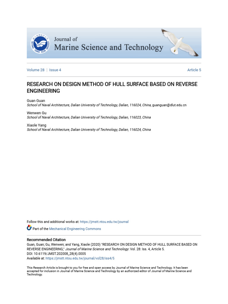 Research On Design Method of Hull Surface Based On Reverse Engine | PDF