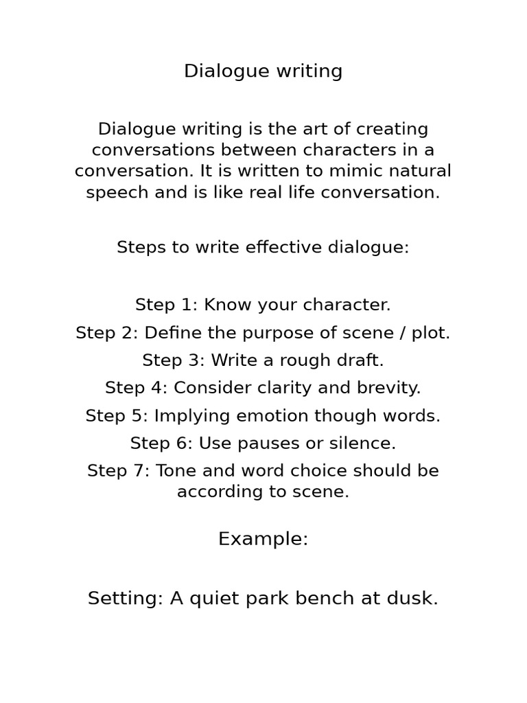 Dialogue Writing | PDF