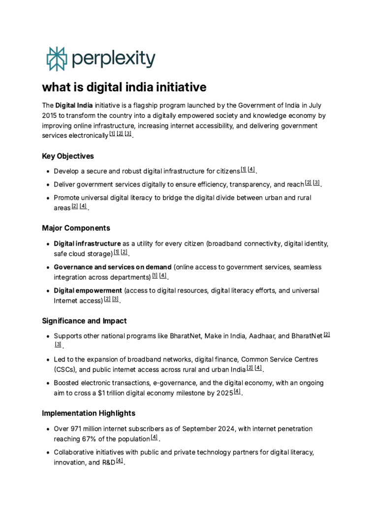 What Is Digital India Initiative | PDF | Economies | Information Age