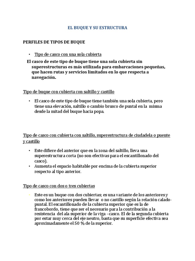 El Buque Y Su Estructura Pdf Buques Barco De Carga