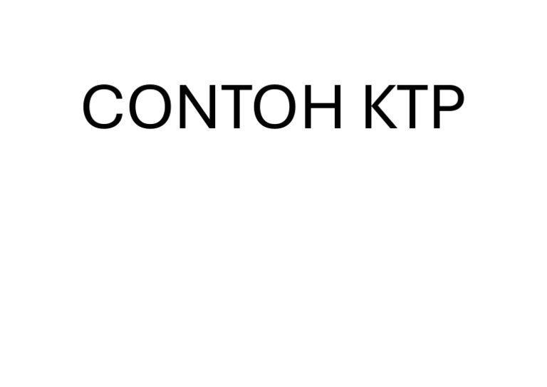 Contoh KTP | PDF