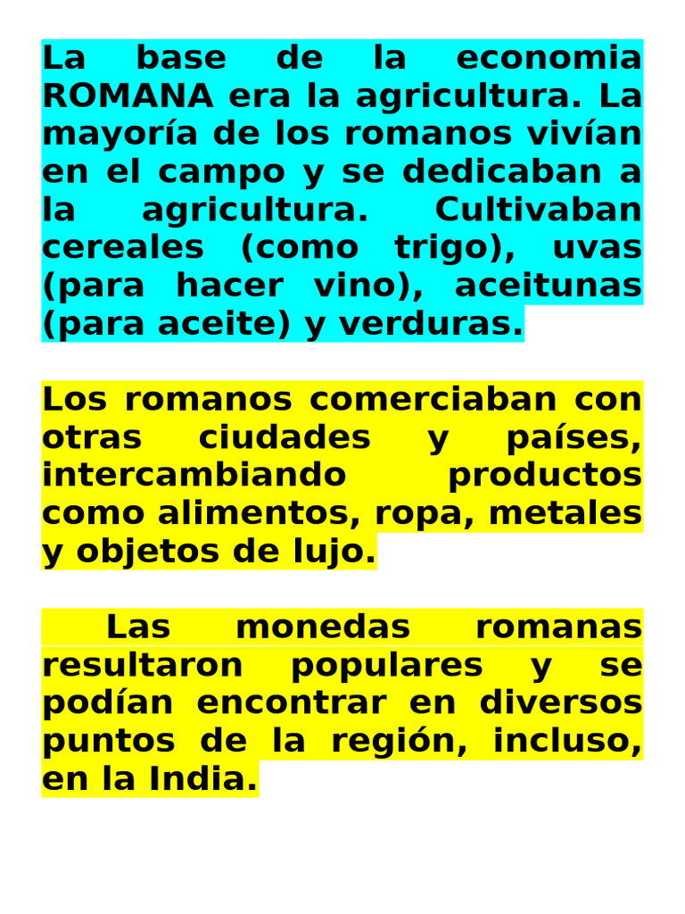 La Base de La Economia ROMANA Era La Agricultura | PDF