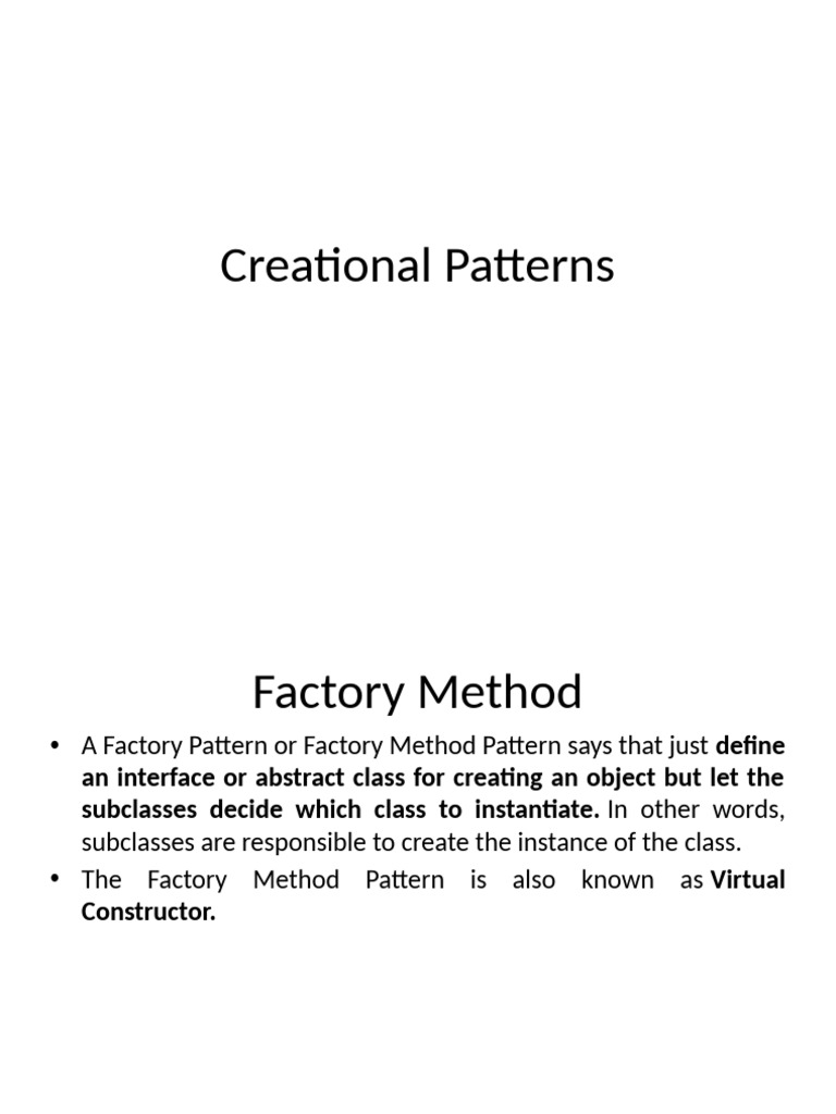 Mod 5 - Creational Patterns | PDF | Class (Computer Programming ...