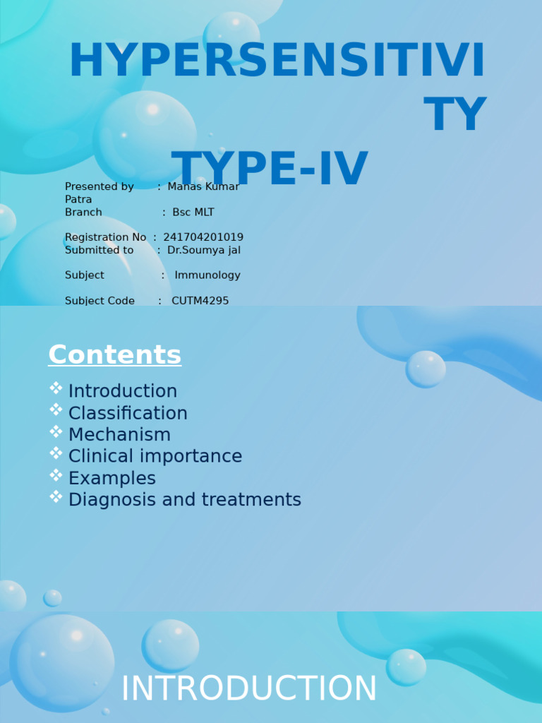 Hypersensitivity Type IV | PDF | Allergy | T Helper Cell