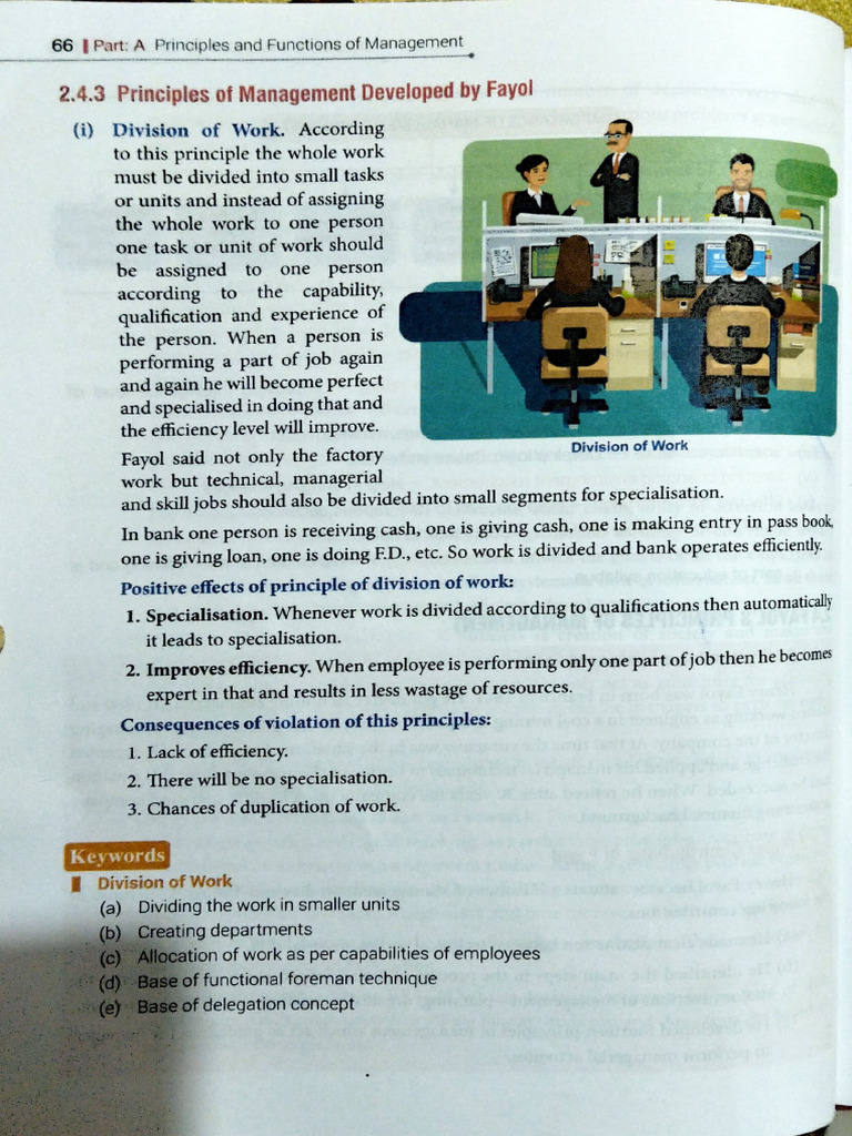 Division of Work in Management Principles | PDF | Division Of Labour ...