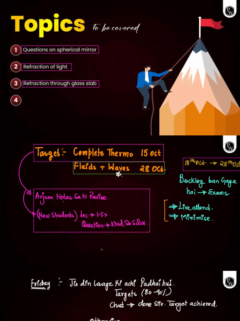 Ray Optics and Optical Instruments 08: Class Notes - Lakshya JEE 20 | PDF
