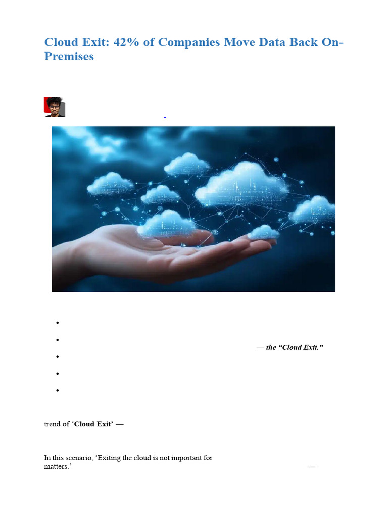 42% of Companies Shift to On-Premises Data | PDF | Cloud Computing ...